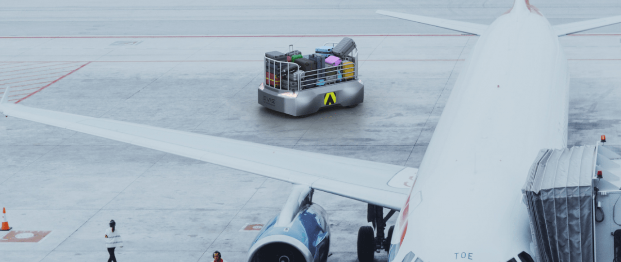 EVIE Air Side Aircraft Tug and Luggage Handling Pods.