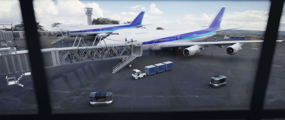 EVIE Air Side Aircraft Tug and Luggage Handling Pods.